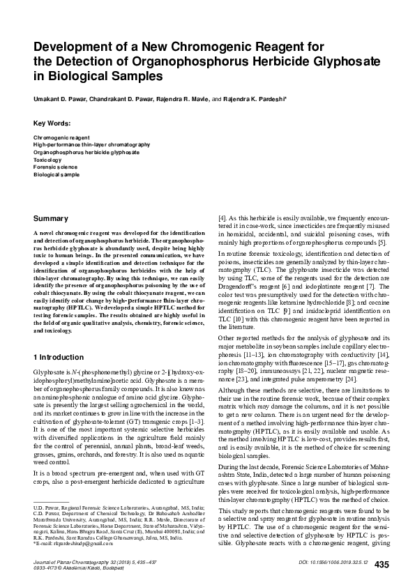 (PDF) Development of a New Chromogenic Reagent for the Detection of ...