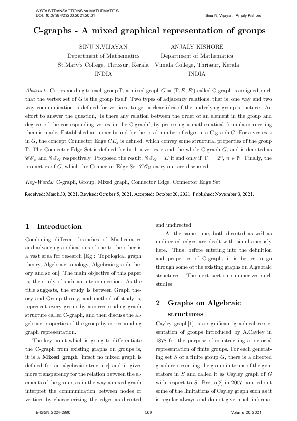 (PDF) C-graphs - A Mixed Graphical Representation of Groups