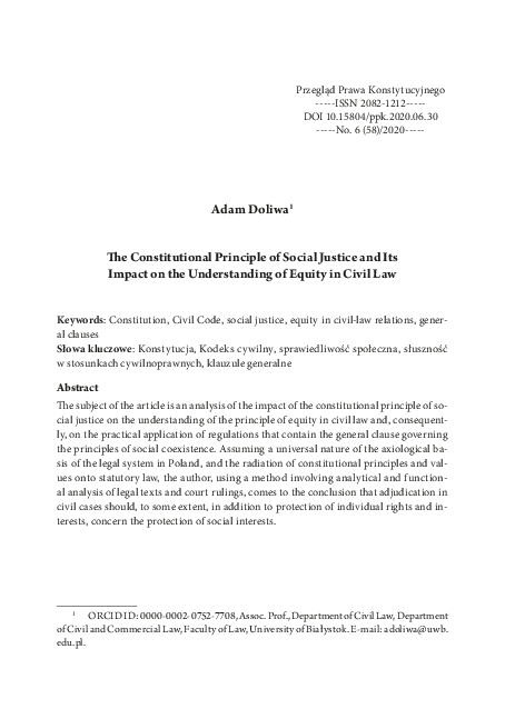 (PDF) The Constitutional Principle of Social Justice and Its Impact on ...