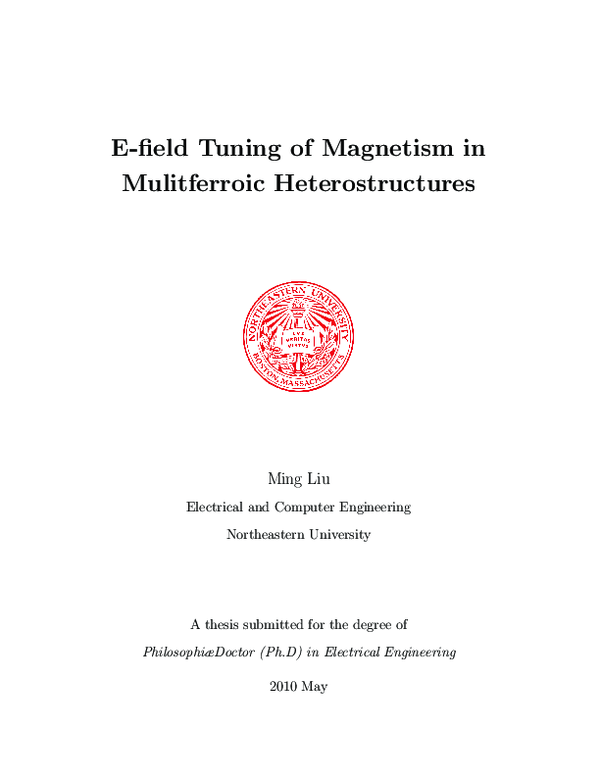 (PDF) Strong Electric Field Tuning of Magnetism in Multiferroic ...