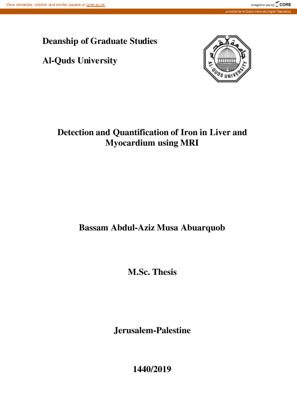 (PDF) MRI Detection and Quantification of Iron in Liver and Heart