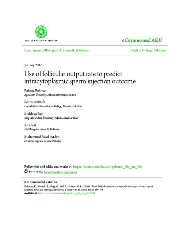 (PDF) Use of Follicular Output Rate to Predict Intracytoplasmic Sperm ...