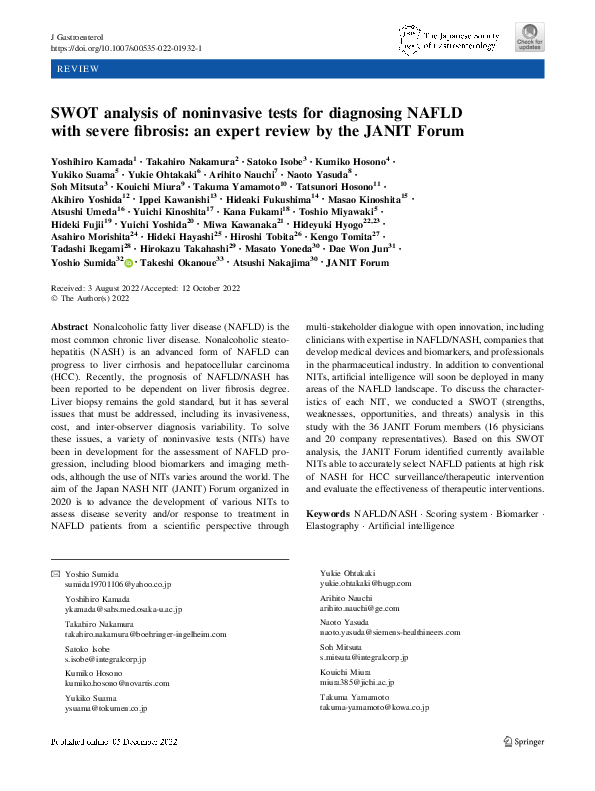 (PDF) SWOT analysis of noninvasive tests for diagnosing NAFLD with ...