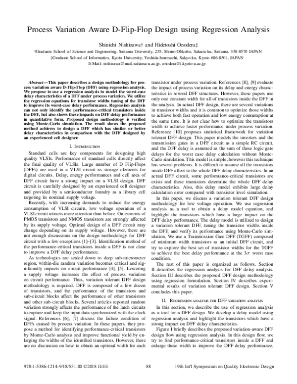 Pdf Process Variation Aware D Flip Flop Design Using Regression Analysis