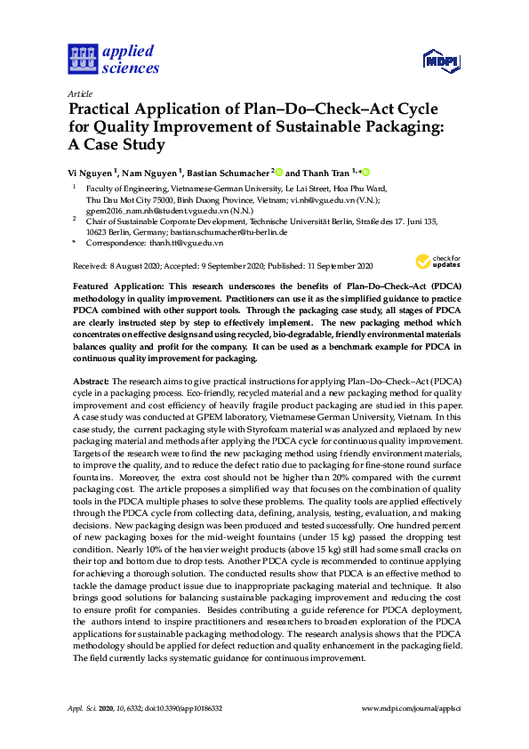 (PDF) Practical Application of Plan–Do–Check–Act Cycle for Quality ...