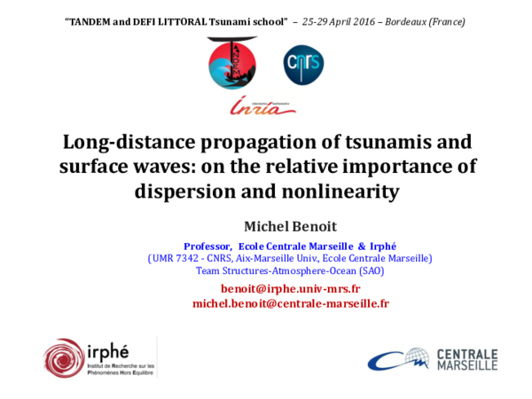 (PDF) Long-distance propagation of tsunamis and surface waves: on the ...