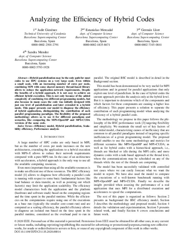 Analyzing the Efficiency of Hybrid Codes