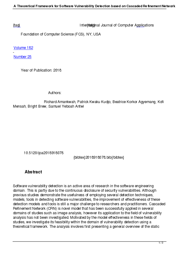 Pdf A Theoretical Framework For Software Vulnerability Detection Based On Cascaded Refinement