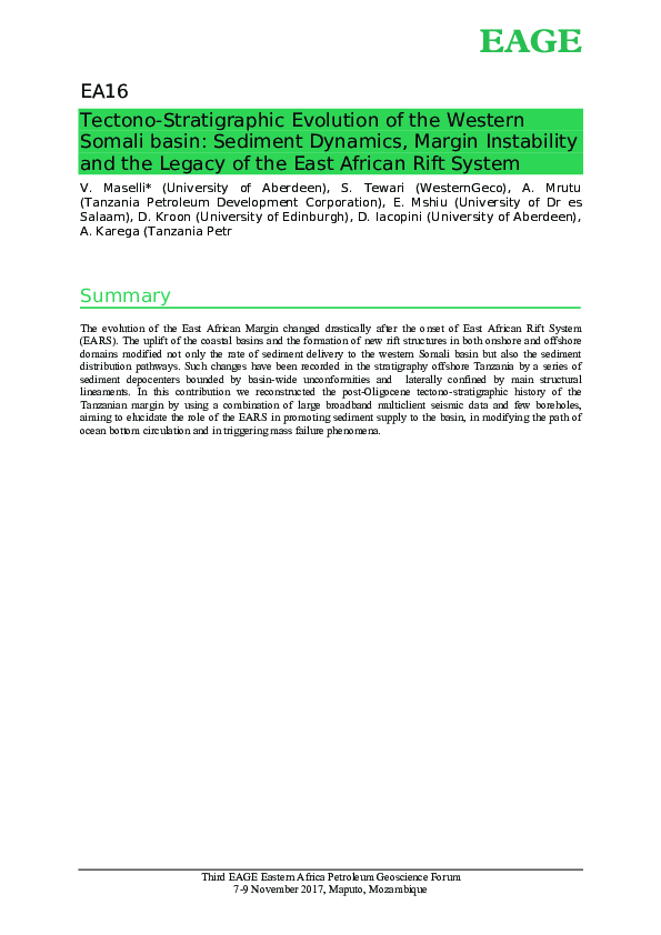 (PDF) Tectono-Stratigraphic Evolution of the Western Somali basin ...