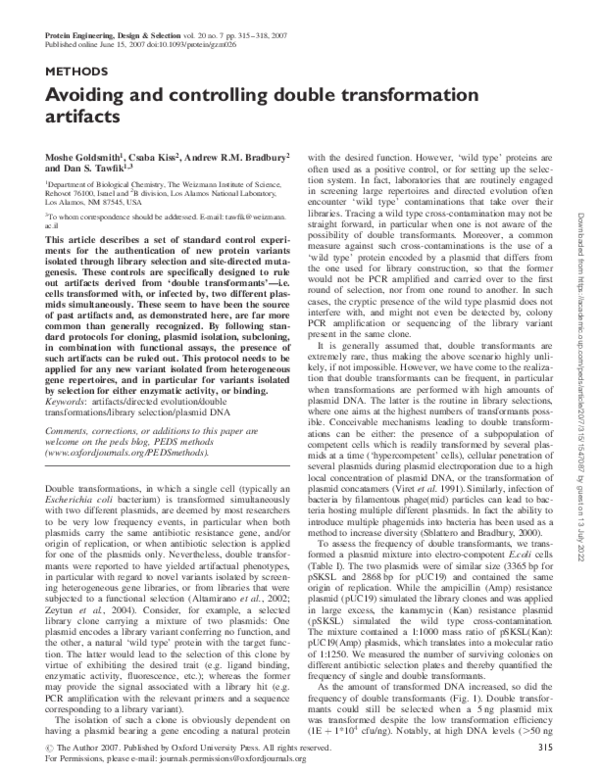 (PDF) Avoiding and controlling double transformation artifacts