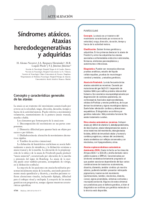 (PDF) S?ndromes at?xicos. Ataxias heredodegenerativas y adquiridas