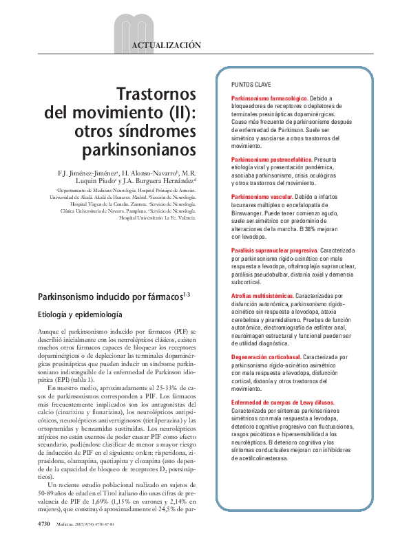(PDF) Trastornos del movimiento (II): otros s?ndromes parkinsonianos