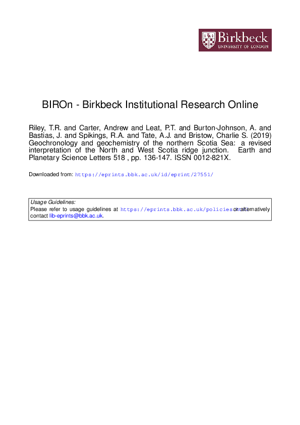 (PDF) Geochronology and geochemistry of the northern Scotia Sea: A ...