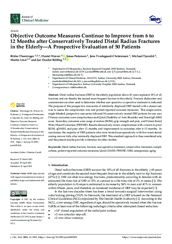 (PDF) Objective Outcome Measures Continue to Improve from 6 to 12 ...