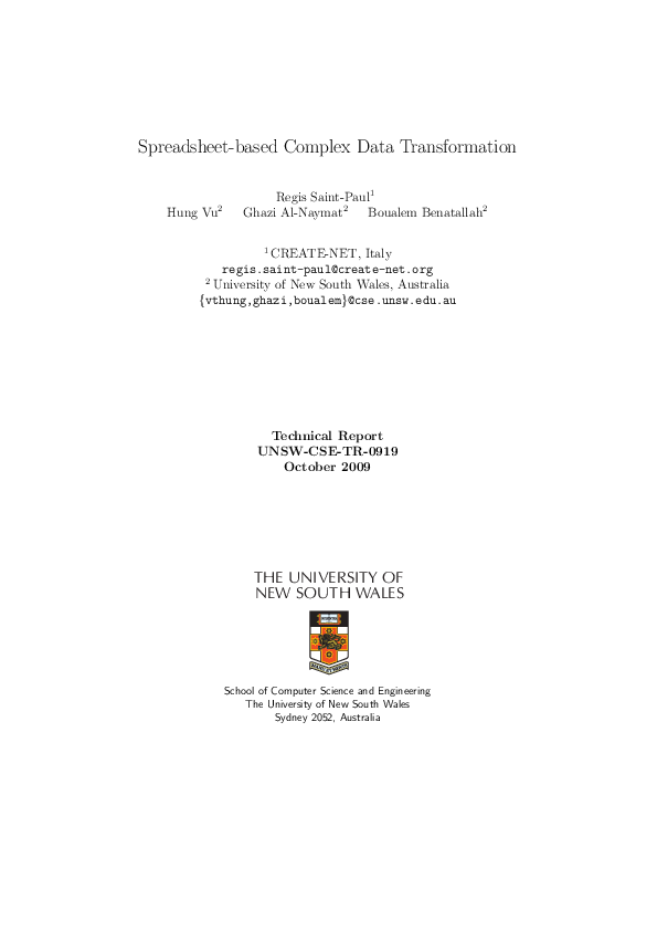 (PDF) Spreadsheet-based complex data transformation