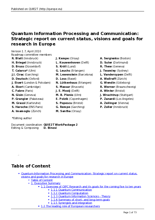 (PDF) Quantum information processing and communication
