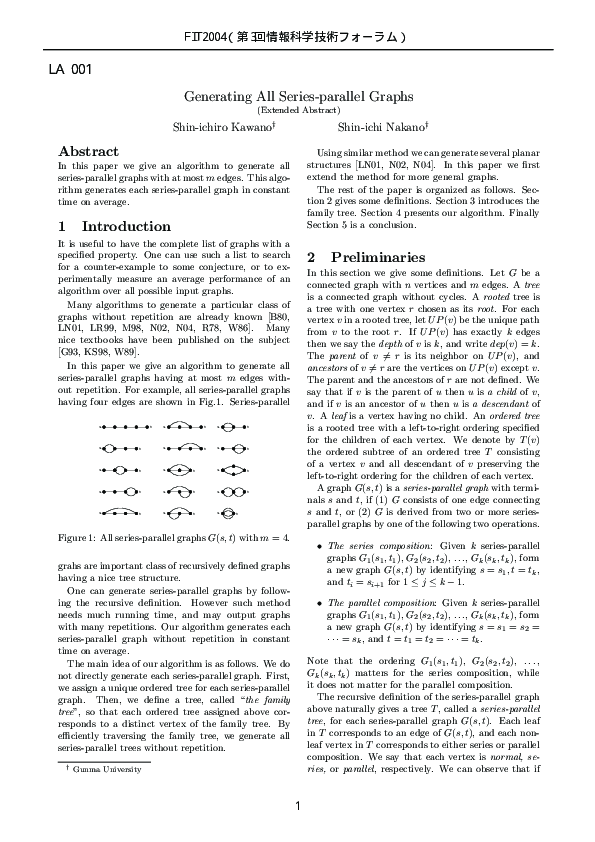 (PDF) Generating All Series-Parallel Graphs