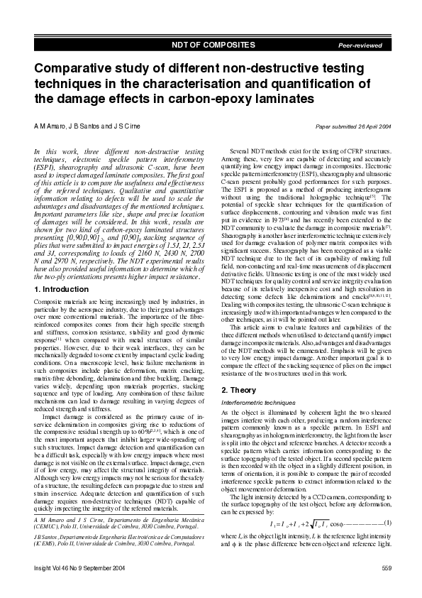 (PDF) NDT OF COMPOSITES: Comparative study of different non-destructive ...
