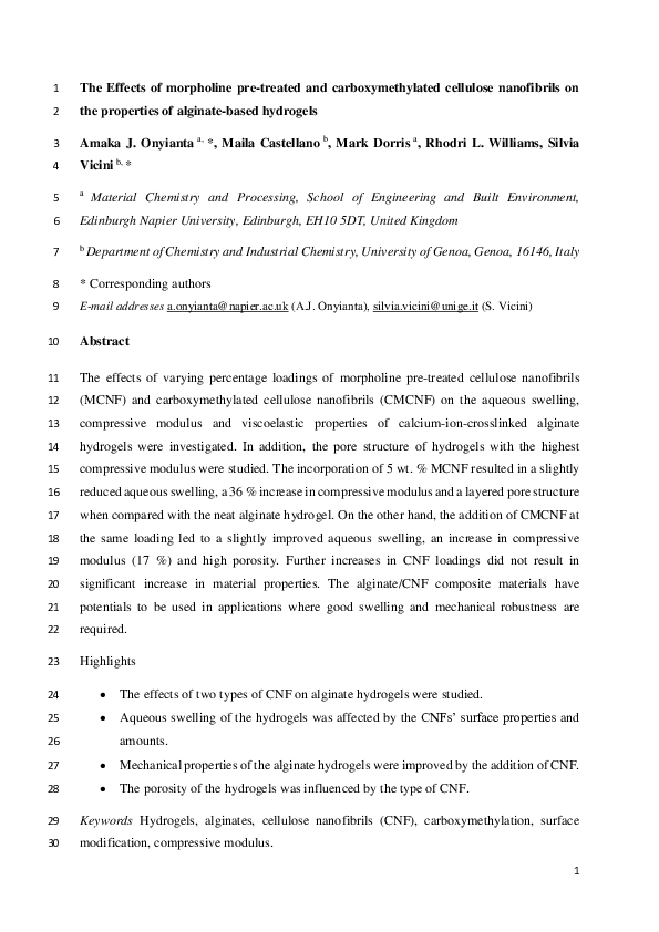 (PDF) The effects of morpholine pre-treated and carboxymethylated ...