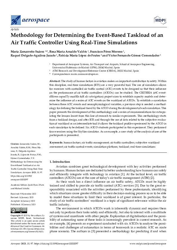 Pdf Methodology For Determining The Event Based Taskload Of An Air Traffic Controller Using