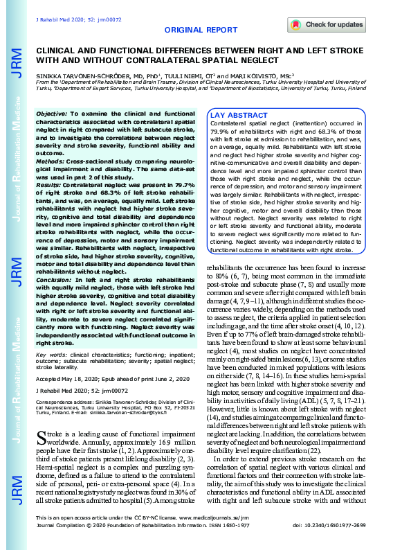 (PDF) Clinical and functional differences between right and left stroke ...