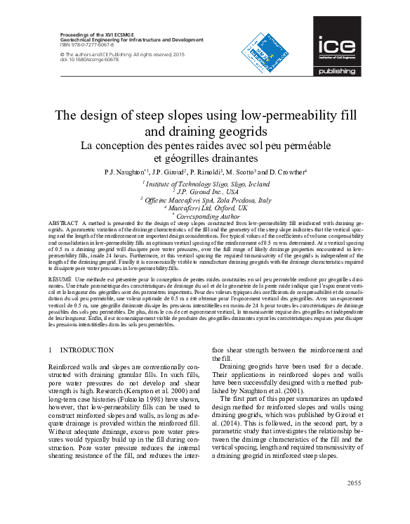 (PDF) The design of steep slopes using low-permeability fill and ...