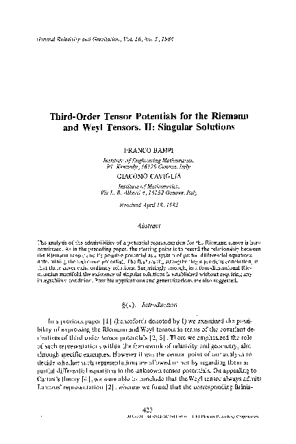 (PDF) G.: Third-order tensor potentials for the Riemann and Weyl