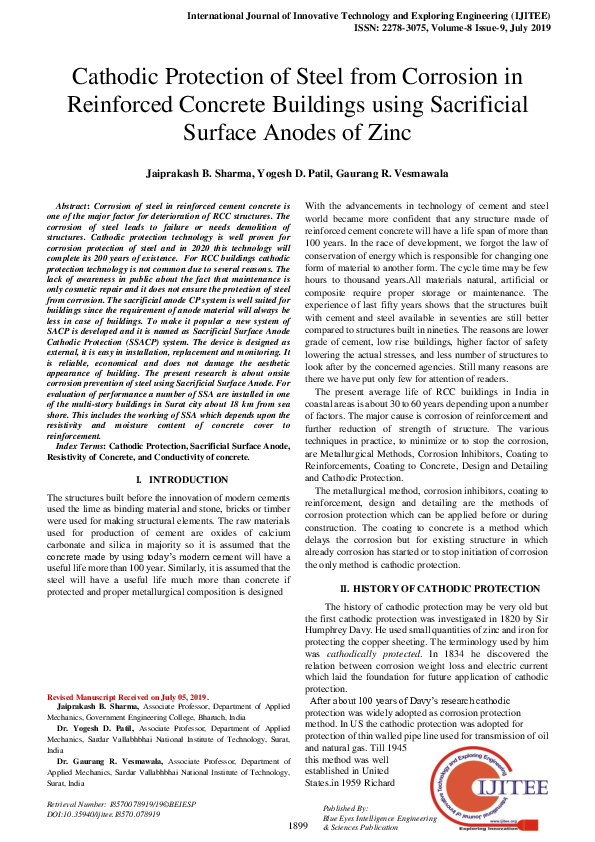 (PDF) Cathodic Protection of Steel from Corrosion in Reinforced ...