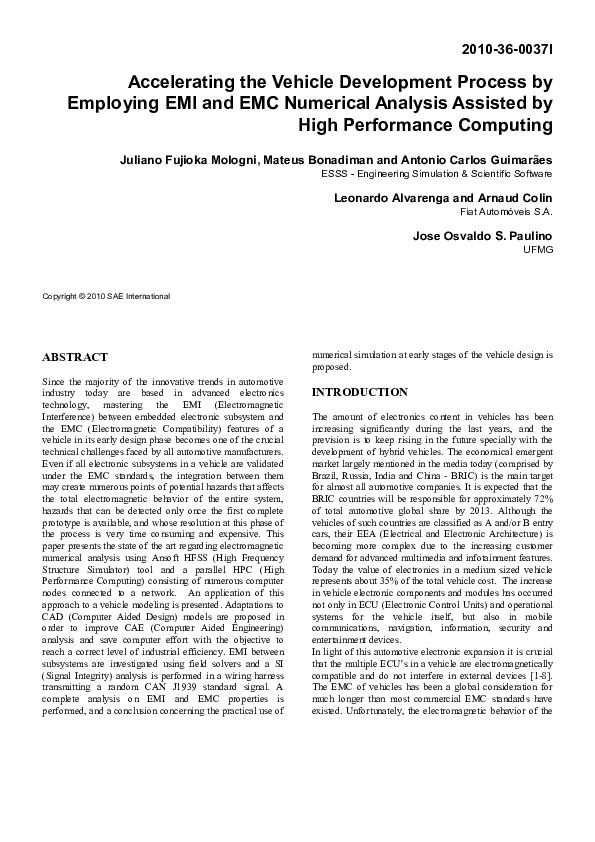 (PDF) Accelerating the Vehicle Development Process by Employing EMI and ...