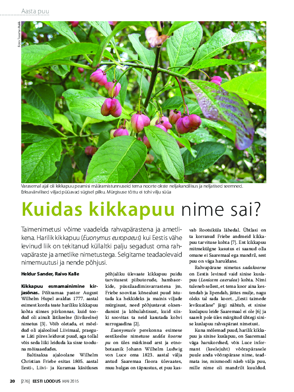 (PDF) Kuidas kikkapuu nime sai?