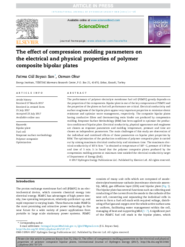 (PDF) The effect of compression molding parameters on the electrical ...