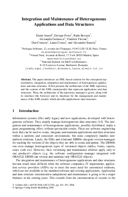 (PDF) Integration and Maintenance of Heterogeneous Applications and ...