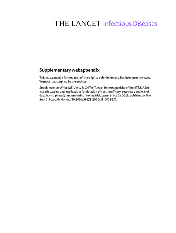 (PDF) RTS,S/AS01 Vaccine Immunogenicity Analysis