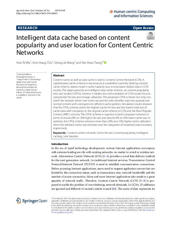 (PDF) Intelligent data cache based on content popularity and user ...
