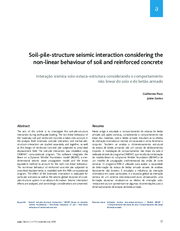 (PDF) Soil-pile-structure seismic interaction considering the non-linear behaviour of soil and ...