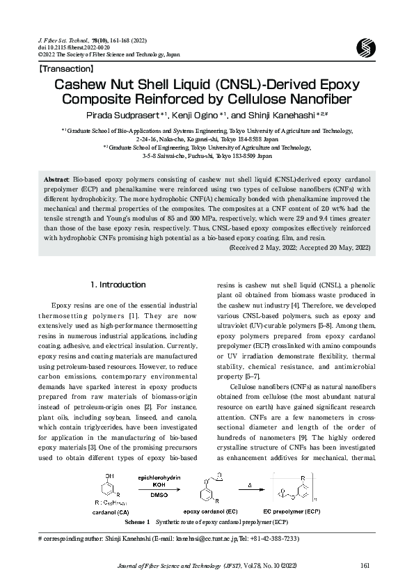 (PDF) Cashew Nut Shell Liquid (CNSL)-Derived Epoxy Composite Reinforced by Cellulose Nanofiber