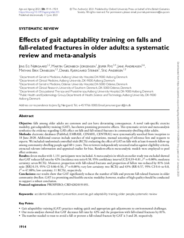 (PDF) Effects of gait adaptability training on falls and fall-related ...