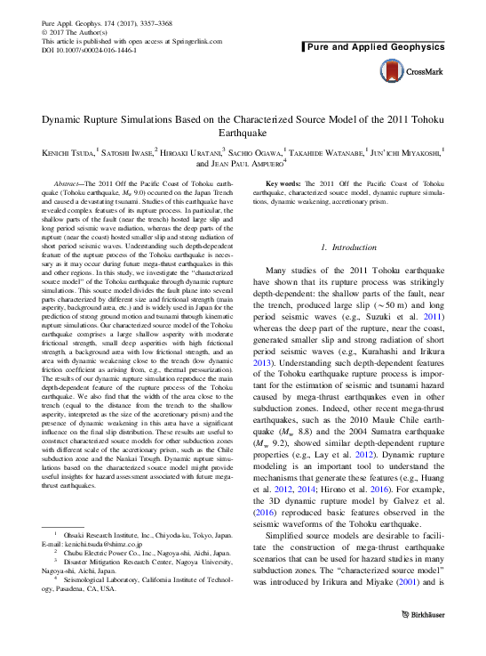 (PDF) Dynamic Rupture Simulations Based on the Characterized Source ...