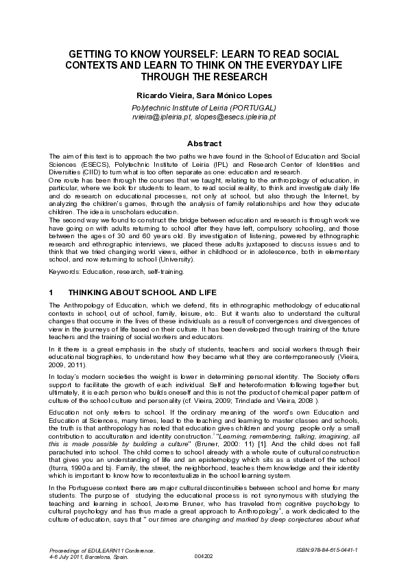 (PDF) Getting to Know Yourself: Learn to Read Social Contexts and Learn ...
