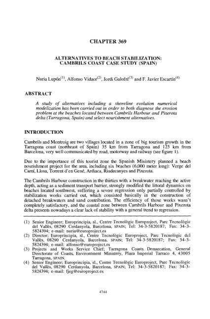 (PDF) Alternatives to Beach Stabilization: Cambrils Coast Case Study (Spain)