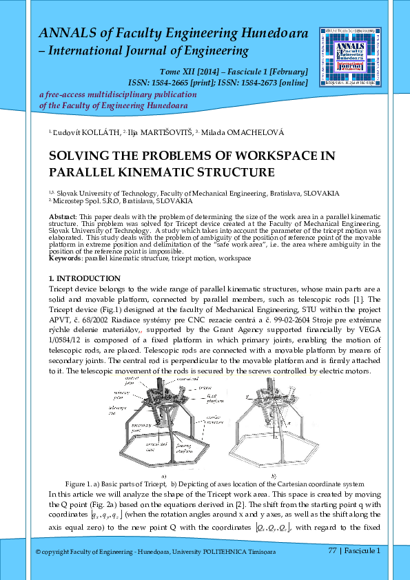 (PDF) ANNALS of Faculty Engineering Hunedoara-International Journal of Engineering SOLVING THE ...