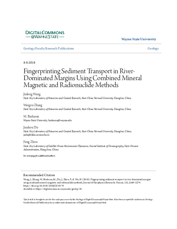 (PDF) Fingerprinting Sediment Transport in River‐Dominated Margins ...