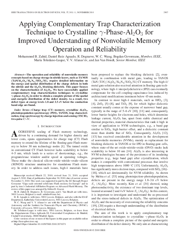 (PDF) Applying Complementary Trap Characterization Technique to ...
