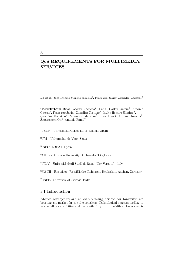 (PDF) QoS Requirements For Multimedia Services
