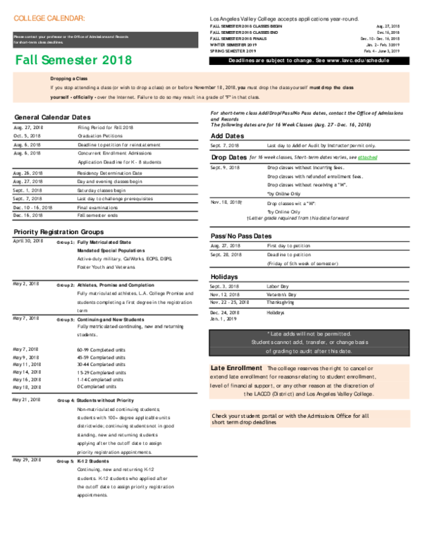 (PDF) Fall Semester 2018