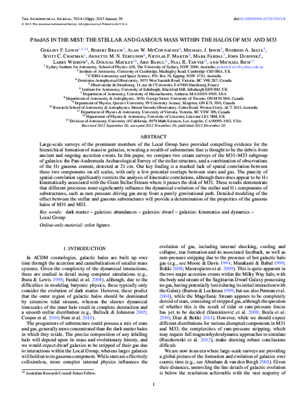 PAndAS IN THE MIST: THE STELLAR AND GASEOUS MASS WITHIN THE HALOS OF ...