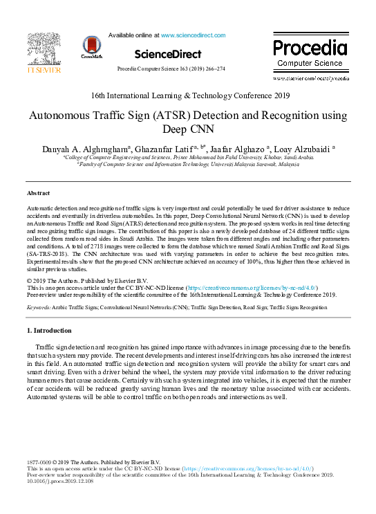 (PDF) Autonomous Traffic Sign (ATSR) Detection and Recognition using ...