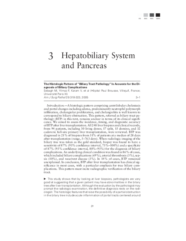 (PDF) The Histologic Pattern of ???Biliary Tract Pathology??? in ...