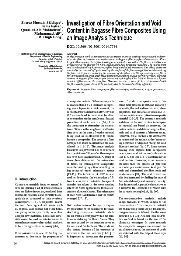 (PDF) Investigation of Fibre Orientation and Void Content in Bagasse ...
