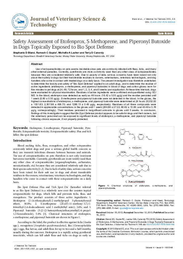 (PDF) Safety Assessment of Etofenprox, S-Methoprene, and Piperonyl ...